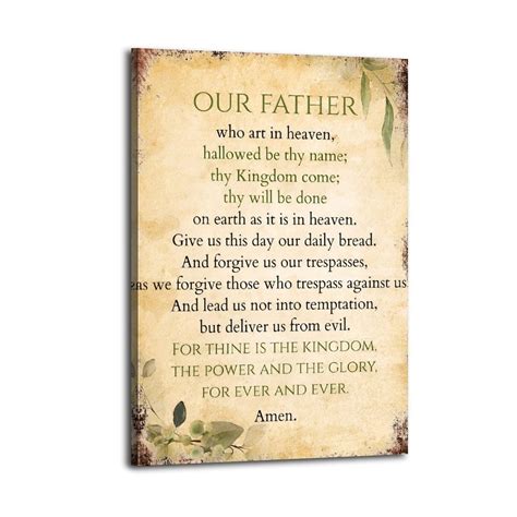 Lords Prayer Wall Art Our Father Prayer Print Poster Great Wall Art