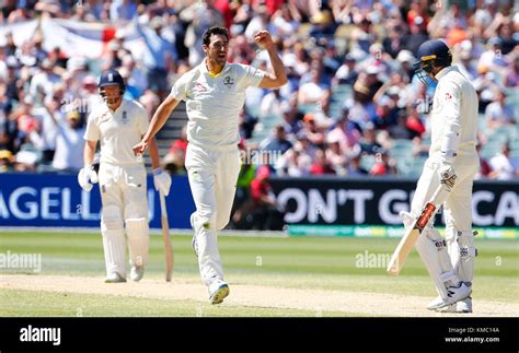 Australias Mitchell Starc Celebrates The Wicket Of Englands Craig