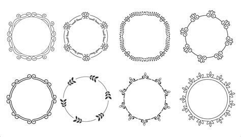 Calligraphy Circle Frames Decorative Frames Flourish Borders