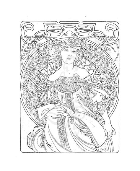 Mucha Illustrations Black And White Daydream Cycles Perfecta Art