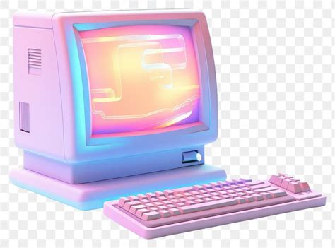Cute Computer With White Background