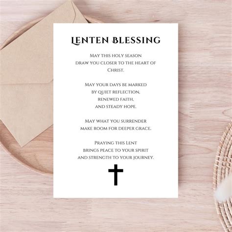 Lenten Blessing Card For Lent Printable Catholic Lent Devotional