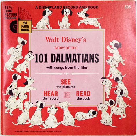 Walt Disney Story Of 101 Dalmatians Audiobook On Record And Story Book