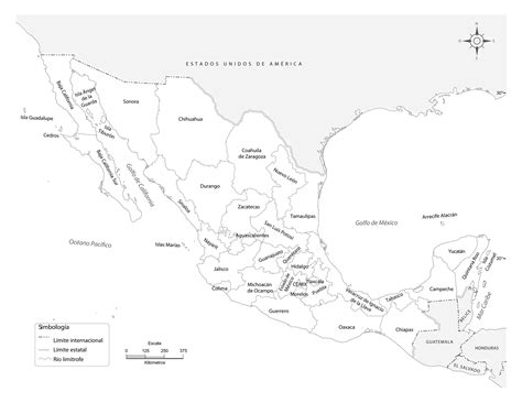 Mapa México Con División Polítuca Con Nombrespdf