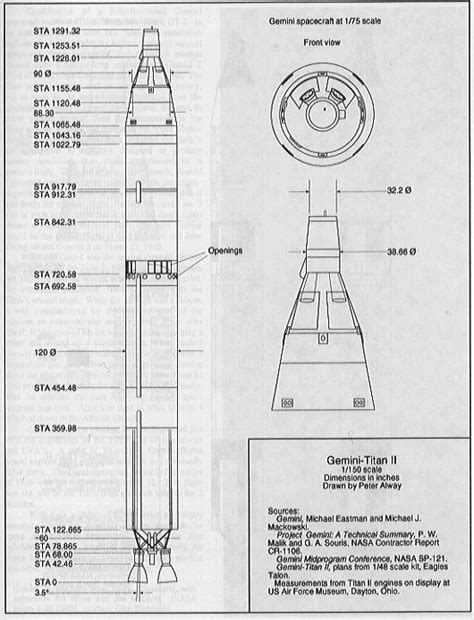 Titan Gemini Spacecraft Drawings