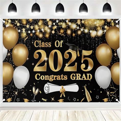 Sweet Happy Class Of 2025 Graduation Birthday Backdrop Banner Poster