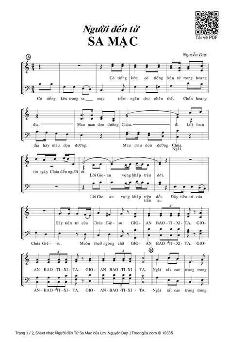 Sheet Người đến Từ Sa Mạc Pdf Lm Nguyễn Duy Lyrics And Chords