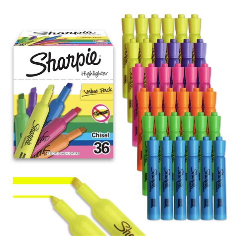 Sharpie Tank Highlighters Fluorescent And Pastel Highlighters Chisel