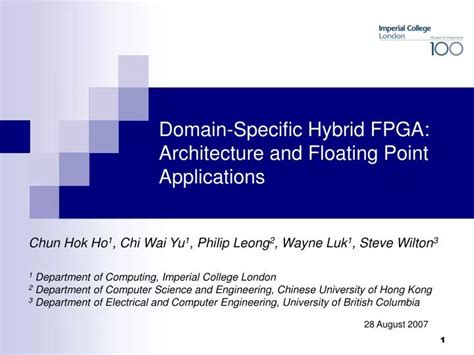 Ppt Domain Specific Hybrid Fpga Architecture And Floating Point Applications Powerpoint