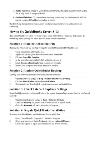 QuickBooks Error Causes And Solutions PDF