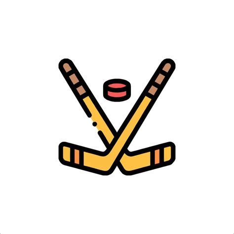 Hockey Logo With Crossed Sticks And Puck 54029162 Vector Art At Vecteezy