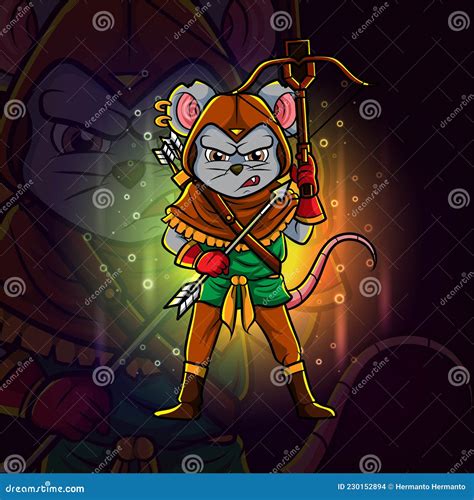 The Cool Archer Mouse Esport Mascot Design Stock Vector Illustration Of Identity League