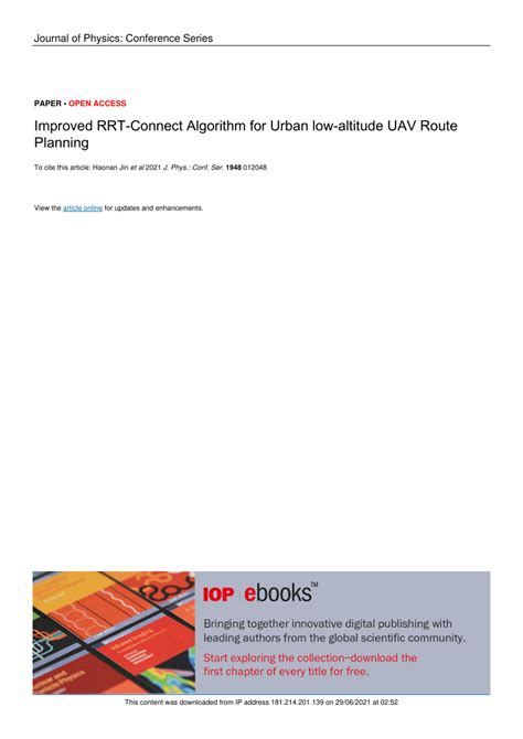 Pdf Improved Rrt Connect Algorithm For Urban Low Altitude Uav Route