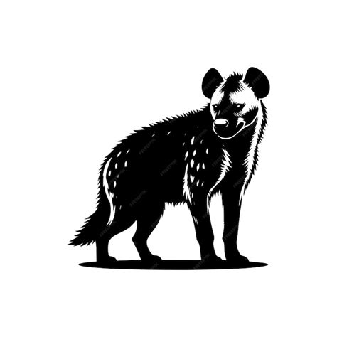 Hyena Silhouette Isolated On White Background Minimalist Hyena Vector