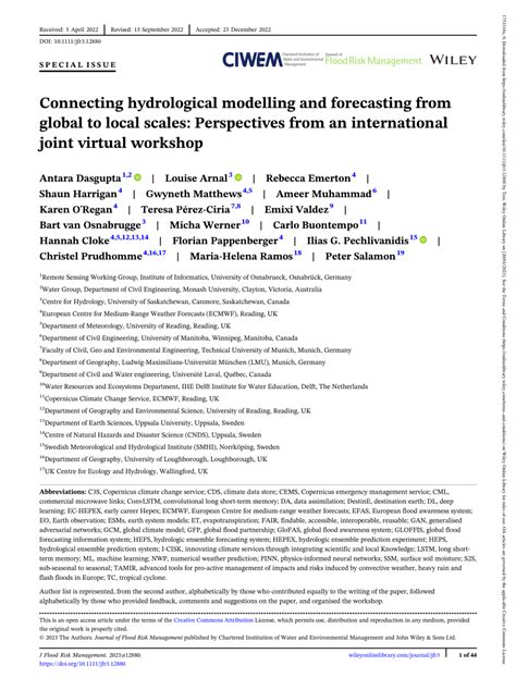 Pdf Connecting Hydrological Modelling And Forecasting From Global To