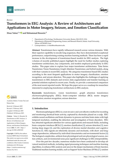 Pdf Transformers In Eeg Analysis A Review Of Architectures And