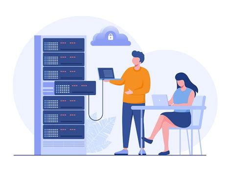 premium vector data server concept storage technology cloud system