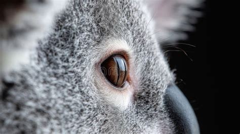 Koala Eye Close Up Showing Fur Texture And Color Stock Image Image Of