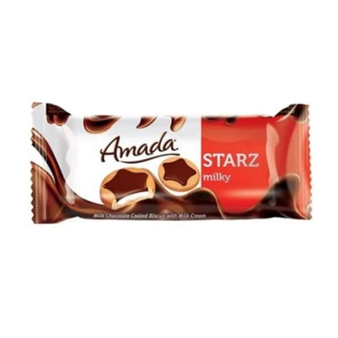 Buy Amada Stars Milk Chocolate Biscuits Topped With Milk Cream 37 5g