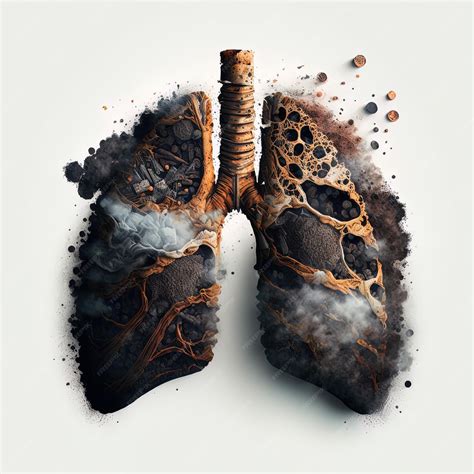 Premium Photo Realistic Damaged Black Human Lungs Anatomy Mockup For