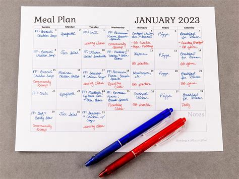 Try This Meal Planning Calendar Free Printable