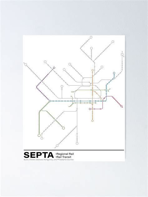 Septa Transit Map Poster For Sale By Philly Jawn Redbubble