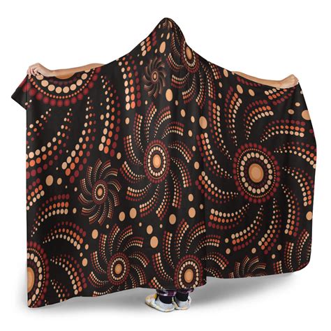 Australia Aboriginal Inspired Hooded Blanket Aboriginal Dot Mandala
