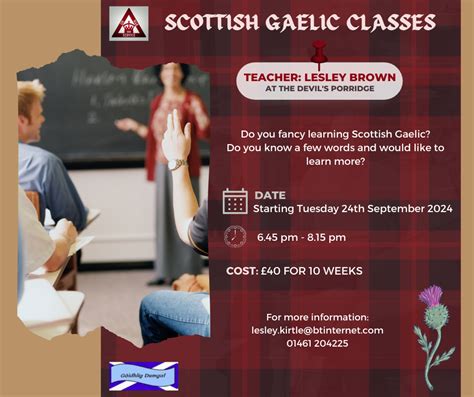 Scottish Gaelic Classes The Devils Porridge Museum