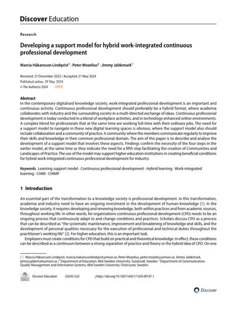Developing A Support Model For Hybrid Work Integrated Continuous