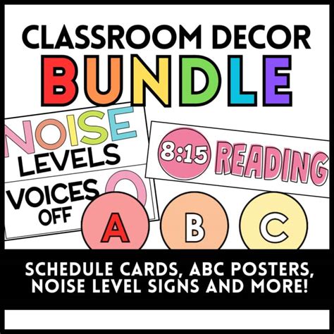 Classroom Decor Bundle Alphabet Posters Noise Level Signs And Visual Displays