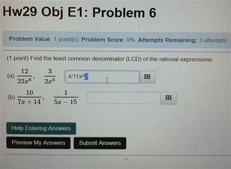 Solved Hw29 Obj E1 Problem 6 Problem Value 1 Points