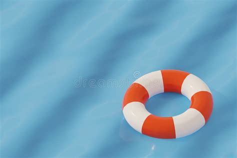 Safety Ring Floating On The Sea Stock Illustration Illustration Of