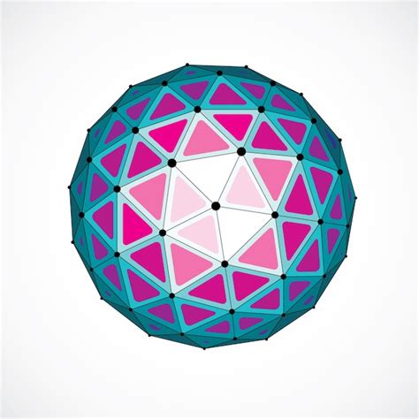 Premium Vector 3d Vector Digital Wireframe Spherical Object Made Using Triangular Facets