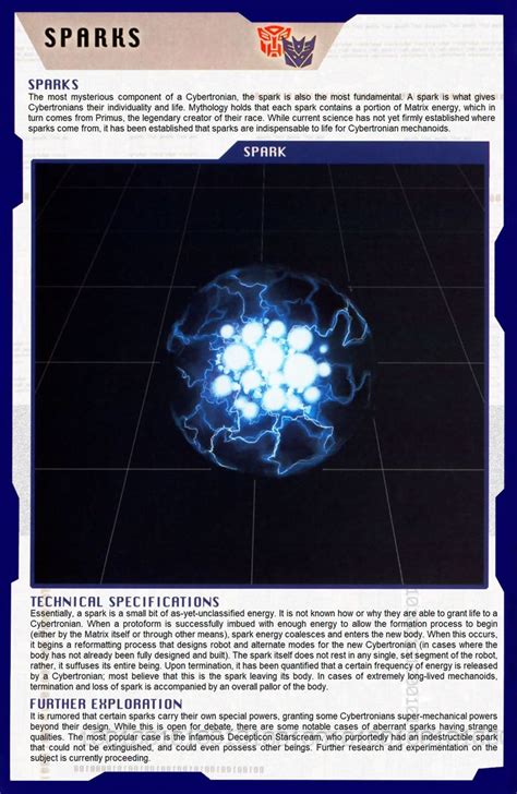 Transformers Cybertron Ad Sparks In Blue And White On Black Background Transformers Spark