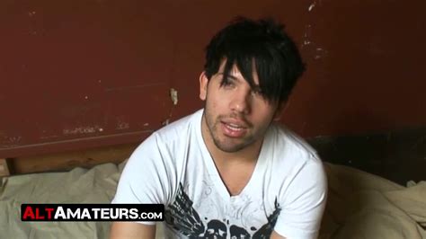 Good Looking Emo Twink Jacks Off His Hairy Dick Solo