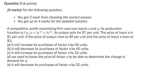 solved question 5 6 points [6 marks] for the following