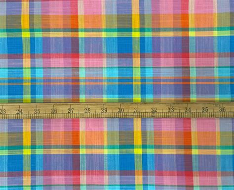 Fabric Rainbow Plaid” Plaid Cotton Fabric Checkered Fabric