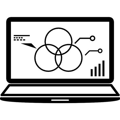 Laptop Data Analytics Graphic On Screen With Circles Vector Svg Icon Svg Repo