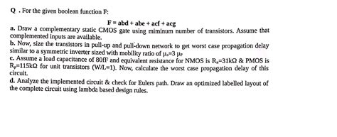 Solved Q For The Given Boolean Function F