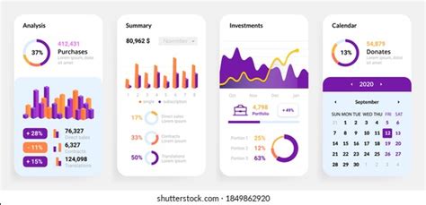 Phone App Ui Mobile Dashboard Set Stock Vector Royalty Free 1849862920 Shutterstock