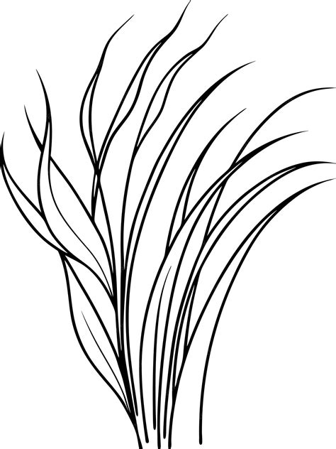 Colouring Page Wind Blowing Through Tall Grass With Vector Design For