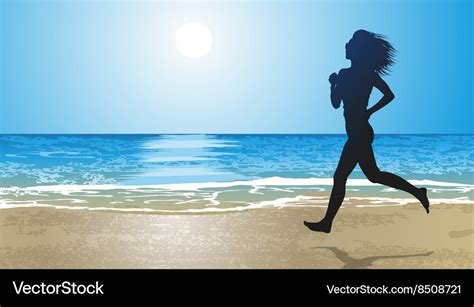 Girl Running On Beach
