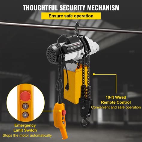 Vevor Electric Chain Hoist 2200lbs Capacity Single Phase Crane Hoist