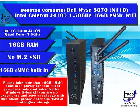 desktop computer dell wyse 5070 1 50ghz 16gb emmc wifi thin client