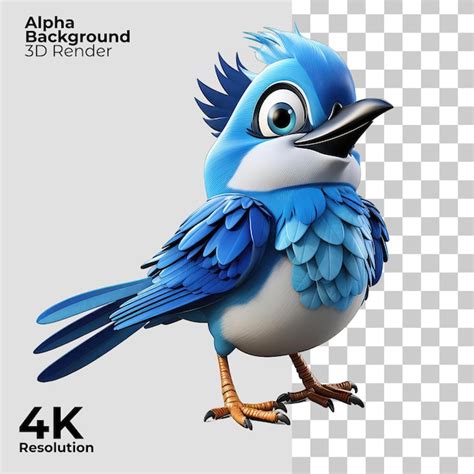 Premium Psd Lovely Bird On A Clear Backdrop