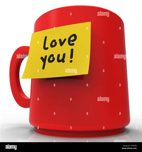 Love You Message Representing Compassionate Passion 3d Rendering Stock