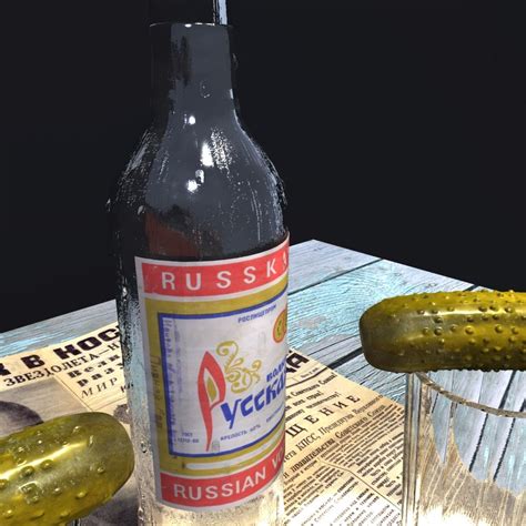 Russian Vodka Set 3d Model 27 Unknown Ma Fbx Free3d