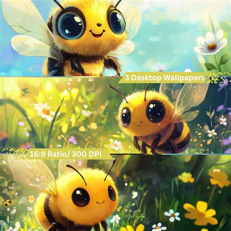 3 Honey Bee Desktop Wallpaper Design Aesthetic Honey Bee Digital