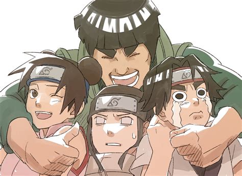 Tenten Rock Lee Hyuuga Neji And Might Guy Naruto And 1 More Drawn