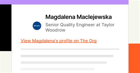 Magdalena Maciejewska Senior Quality Engineer At Taylor Woodrow The Org